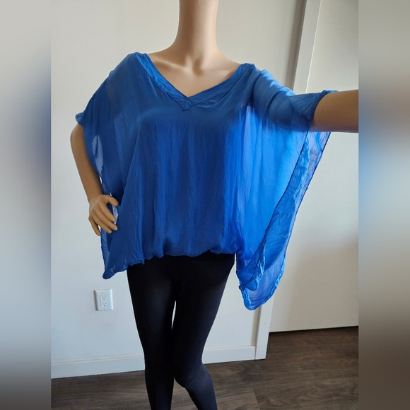Gigi Moda | Tops | Nwt Gigi Moda Italian Boho Top Royal Blue | Poshmark